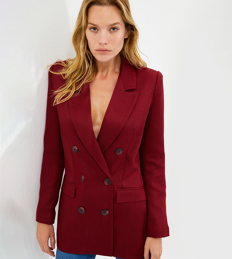 Buy Trendyol Oversize Jacket In Red | 6thStreet Qatar