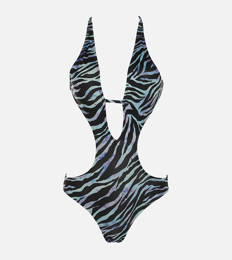 Buy Trendyol Zebra Patterned Swimsuit In Multiple Colors | 6thStreet Qatar