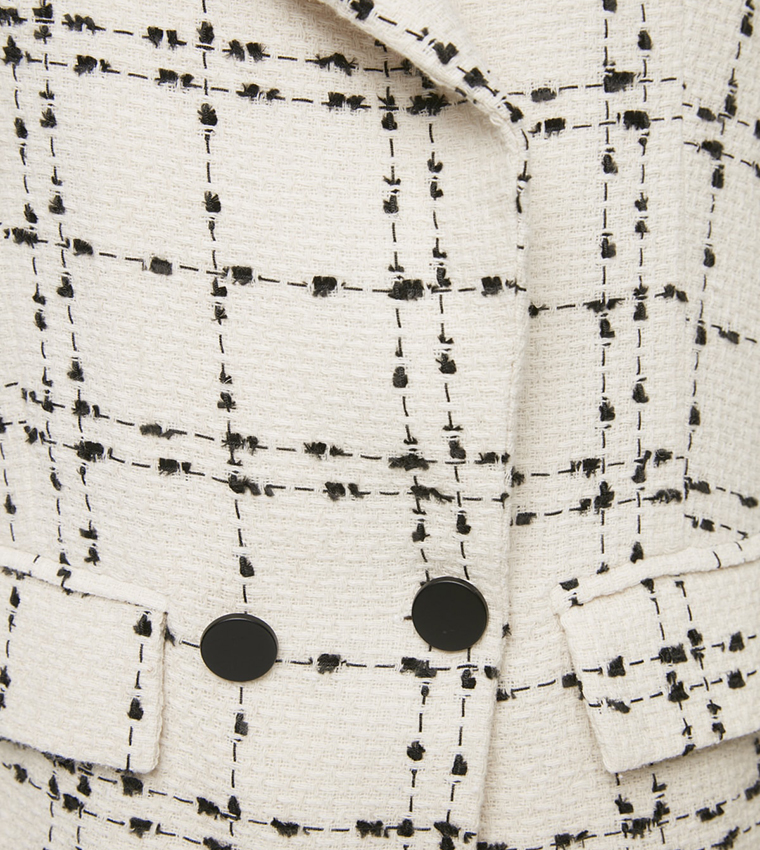 Buy Trendyol Casual Tweed Jacket In White | 6thStreet Qatar