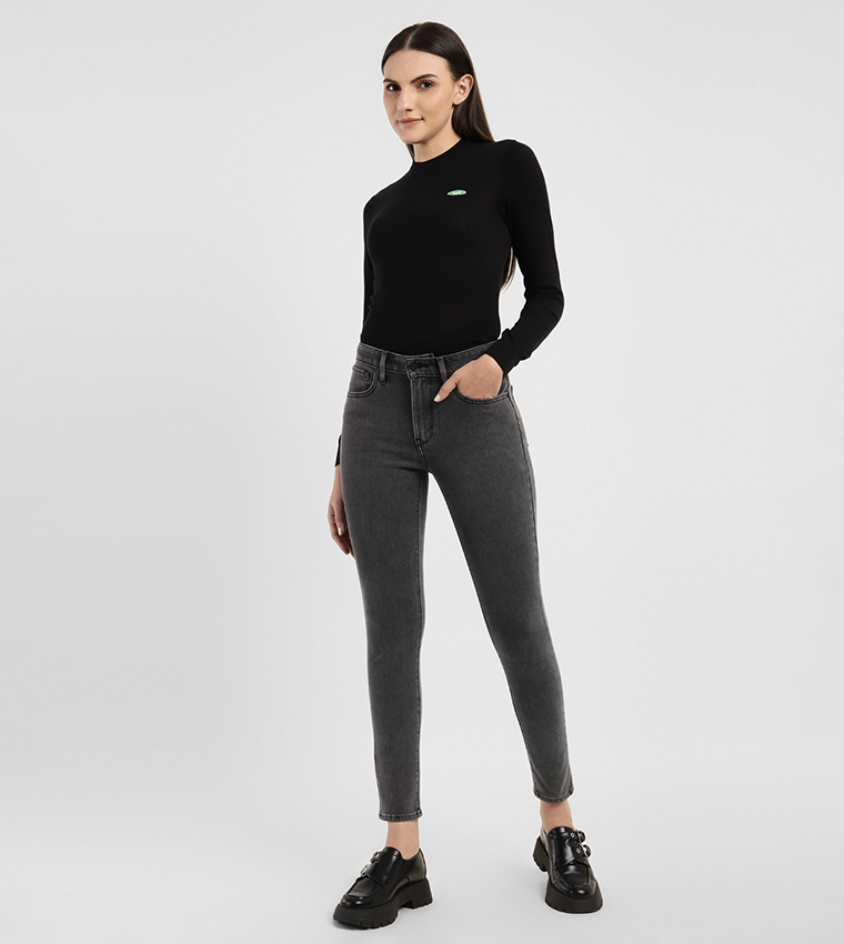 Buy Levi's 721 High Rise Super Skinny Fit Jeans In Grey | 6thStreet Oman
