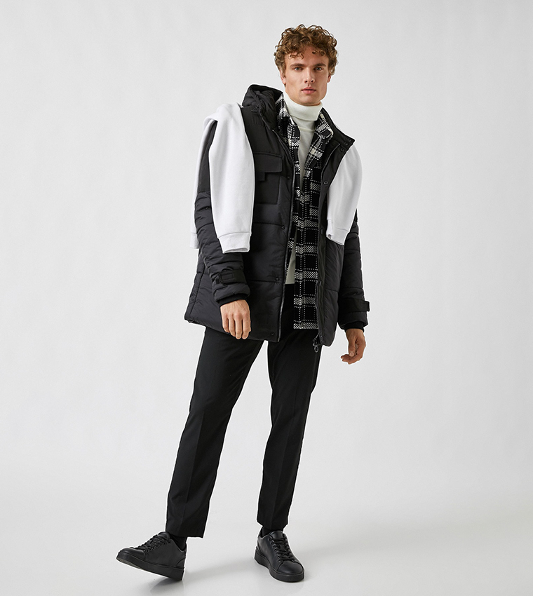 Buy Koton Hooded Anorak Parka Jacket In Black | 6thStreet Kuwait