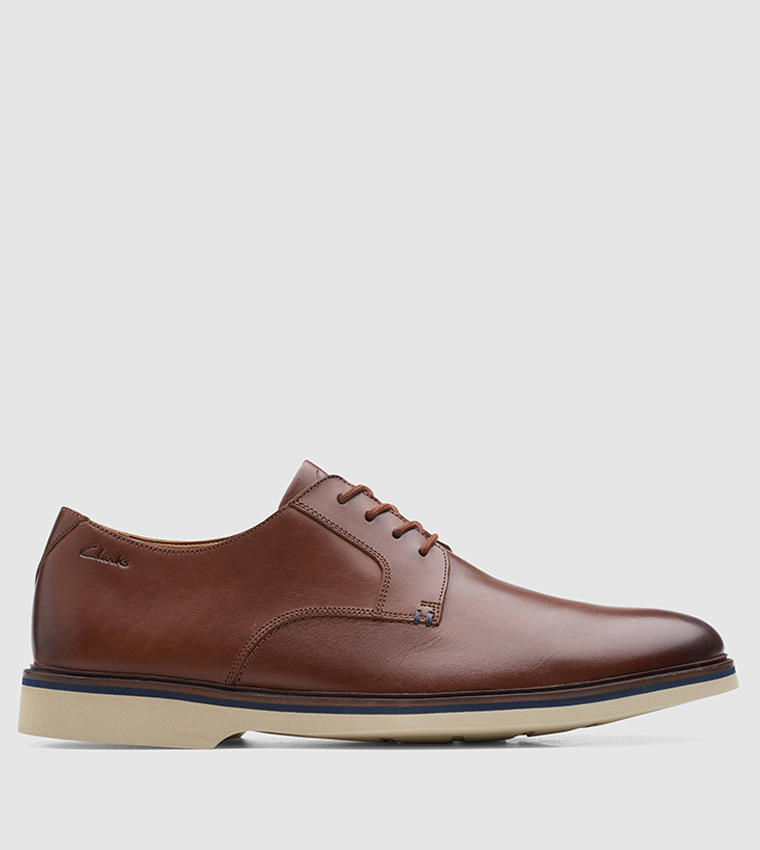 Buy Clarks Plain Toe Derby Shoes In Brown | 6thStreet Qatar