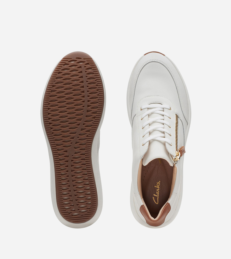 Buy Clarks UN Rio Zip Lace Up Sneakers In White | 6thStreet Saudi Arabia
