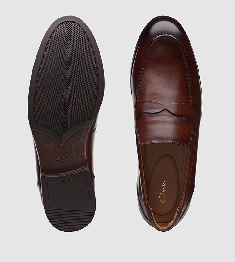 Buy Clarks Bradish Ease Slip On Formal Shoes In Brown | 6thStreet Qatar