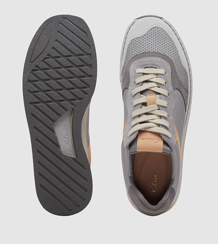 Buy Clarks Craft Run Tor Low Top Sneakers In Grey | 6thStreet Saudi Arabia