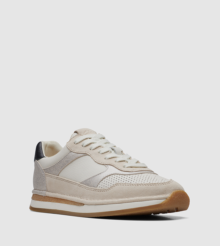 Buy Clarks Craft Run Tor Low Top Sneakers In Off White | 6thStreet Qatar
