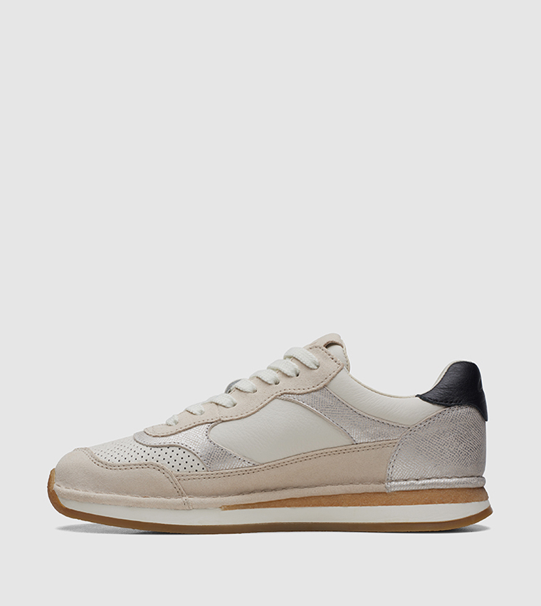 Buy Clarks Craft Run Tor Low Top Sneakers In Off White | 6thStreet Qatar