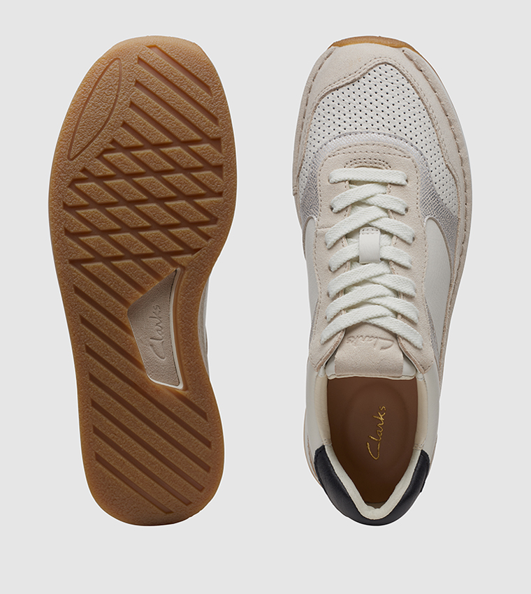 Buy Clarks Craft Run Tor Low Top Sneakers In Off White | 6thStreet Qatar