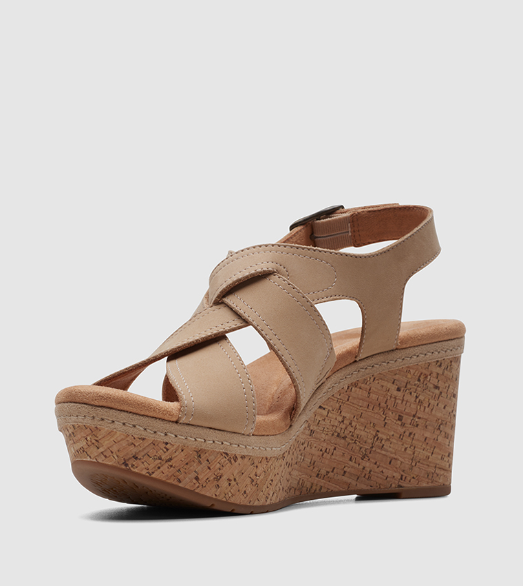 Buy Clarks Elleri Rae Wedge Sandals In Brown | 6thStreet Qatar