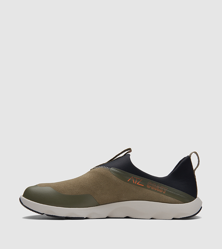 Buy Clarks ATL Coast Moc Slip On Casual Shoes In Khaki | 6thStreet ...