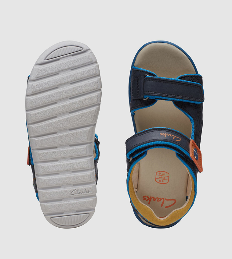 Buy Clarks Roam Plane Velcro Strap Comfort Sandals In Navy | 6thStreet ...