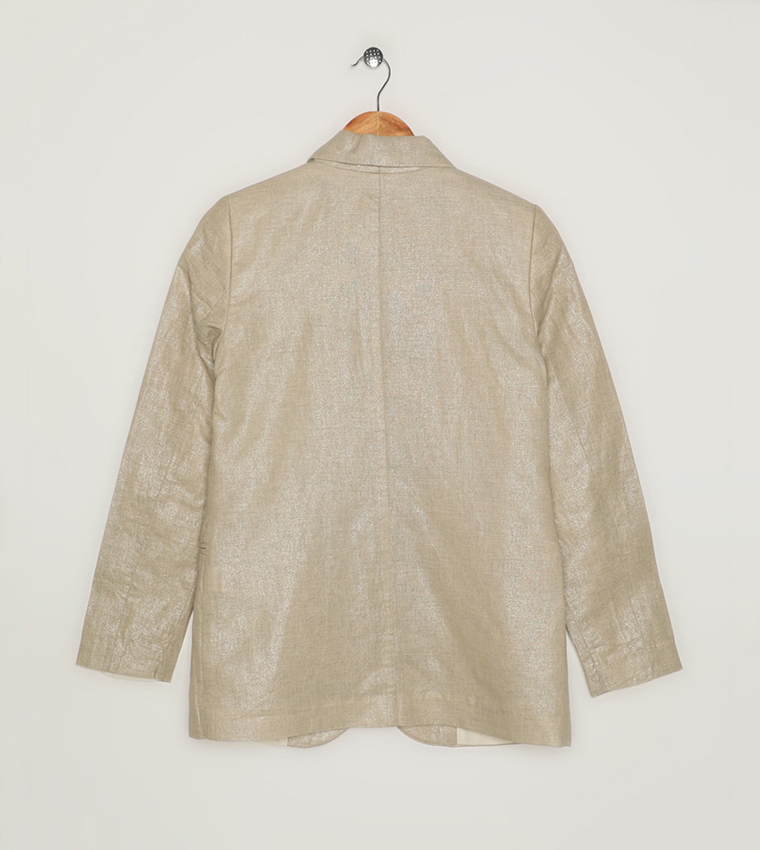 Buy Koton Double Breasted Blazer Jacket In Gold | 6thStreet Kuwait