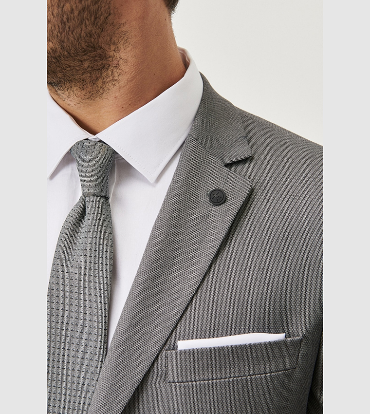 Buy ALTINYILDIZ CLASSICS Self Patterned Regular Fit Suit In Black ...