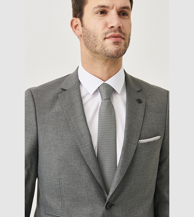 Buy ALTINYILDIZ CLASSICS Self Patterned Regular Fit Suit In Gray ...