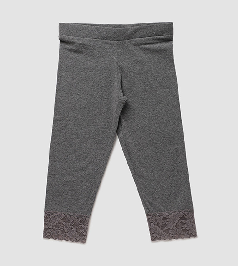 Buy His And Hers Girls Basic Leggings In Grey 6thstreet Kuwait