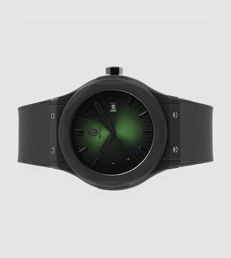 Buy Saatchi Poly Carbonate Green Quartz Analogue Watch In Green ...