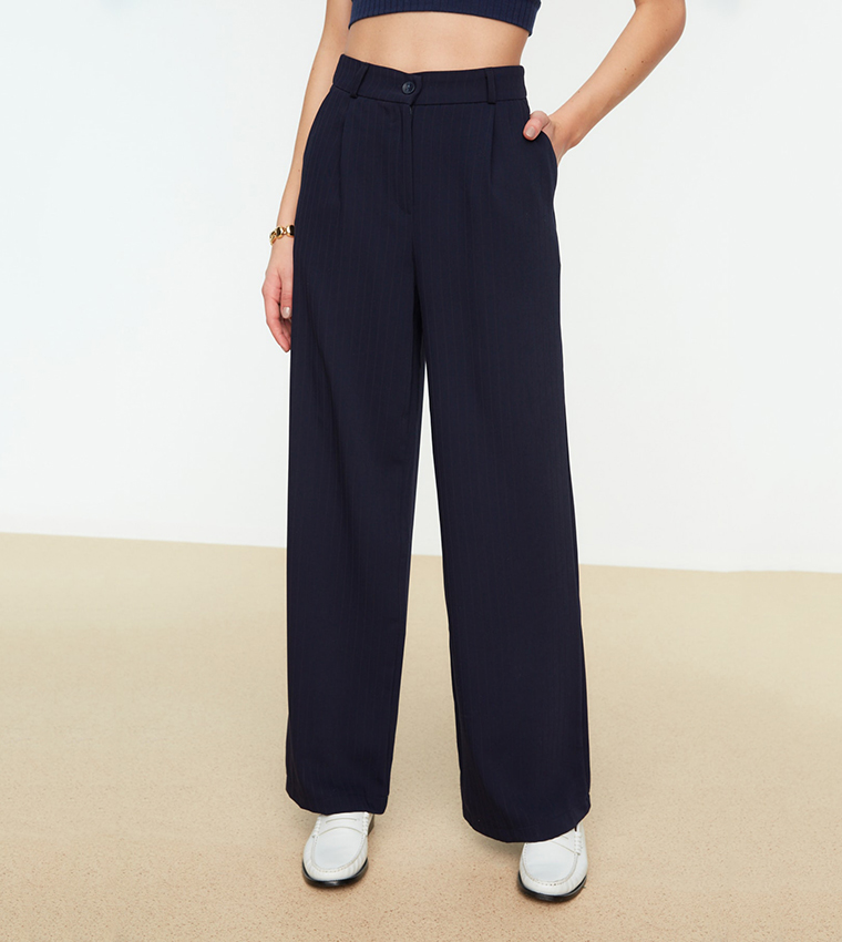 Buy Trendyol Basic Trousers In Blue | 6thStreet Qatar