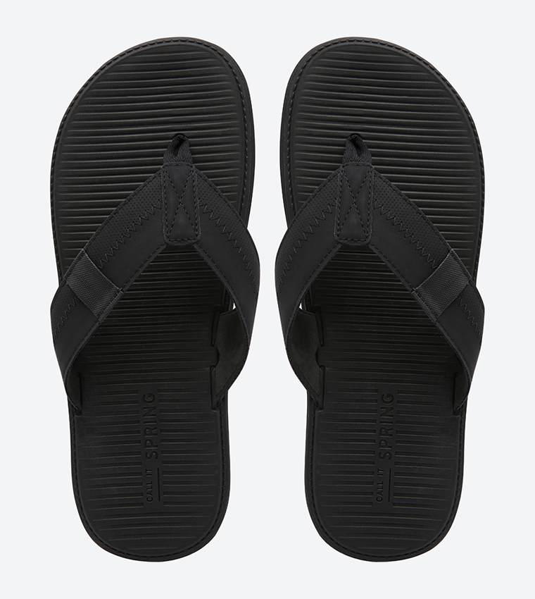 Buy Call It Spring Fortliberte Flip Flops Black In Black | 6thstreet ...