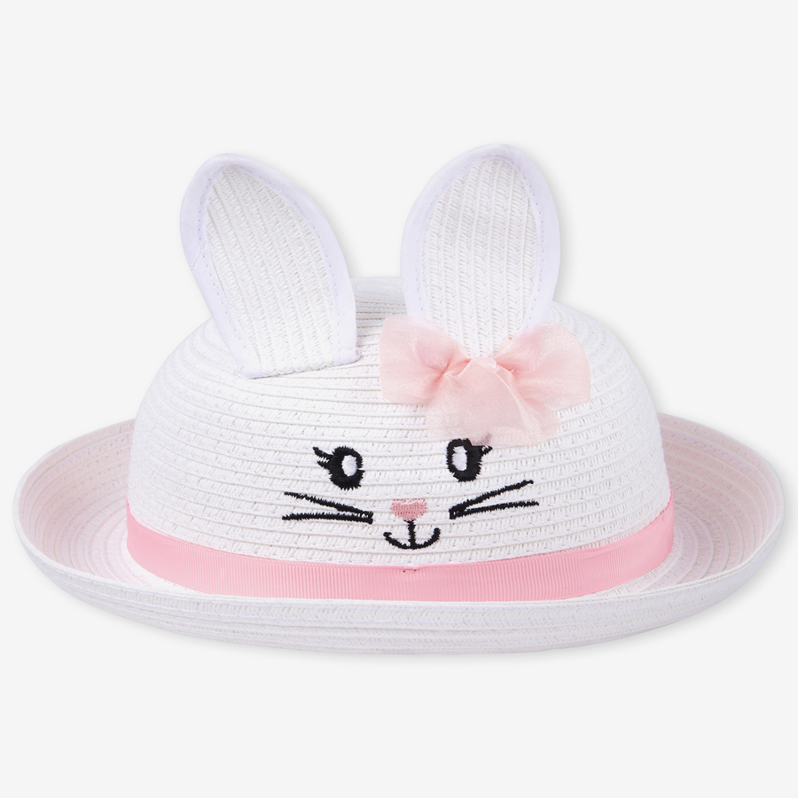 Buy The Children's Place Baby Girls Embroidered Bunny Straw Hat In ...