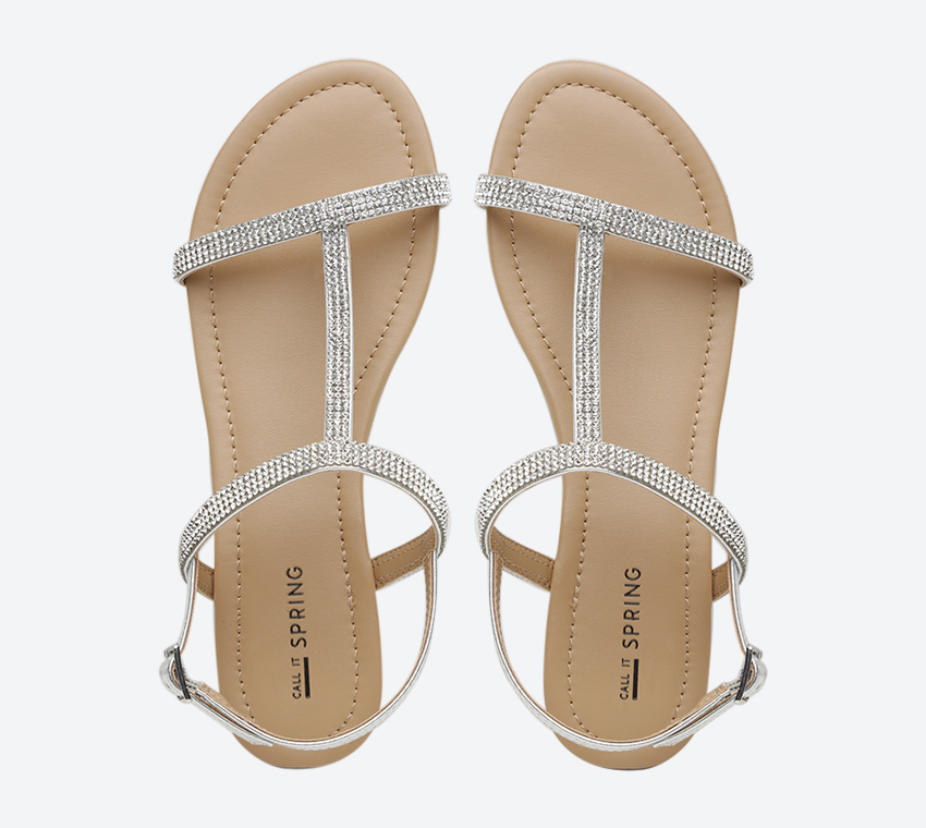 Buy Call It Spring Wilfrida Sandals Metallic In Silver | 6thStreet Qatar