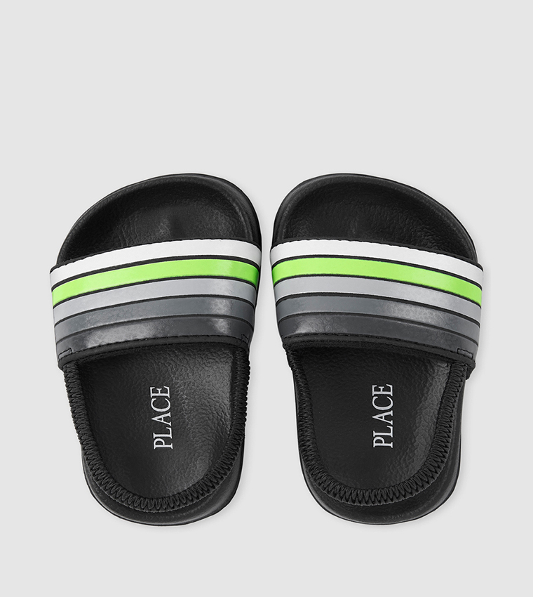 Buy The Children's Place Tb Stripe Slide In Black | 6thStreet Oman