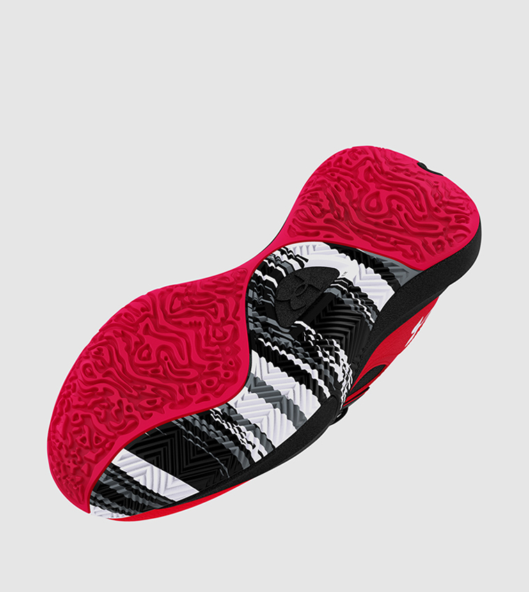 Buy Under Armour GS Lockdown 6 Lace Up Basketball Shoes In Red ...