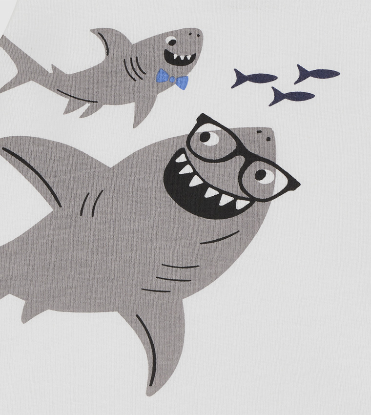 Buy The Children's Place Pack Of 5 Baby Boy's Shark Bodysuit In Blue ...