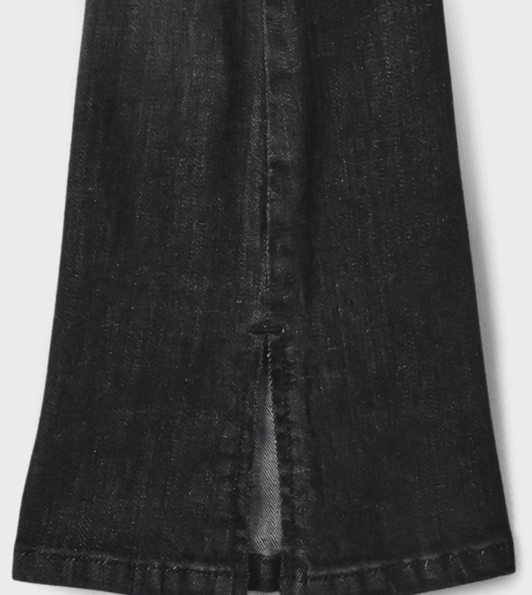 Buy The Children's Place Faded Button Closure Flared Jeans In Black ...