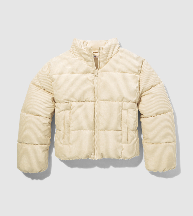 Buy Sugar & Jade Quilted Zipper Puffer Jacket In Beige | 6thStreet Qatar