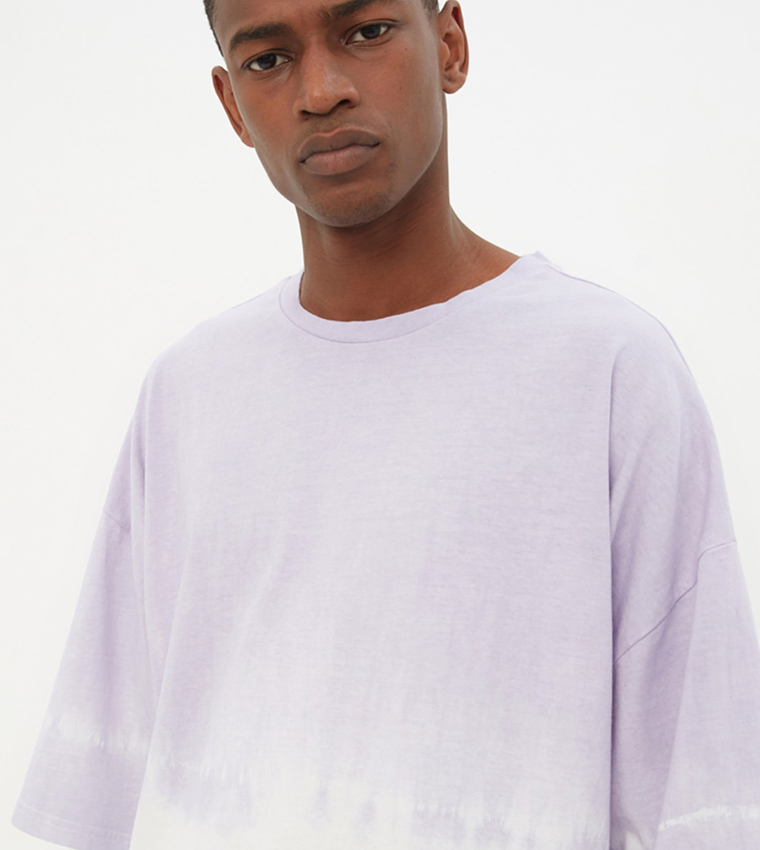 Buy Trendyol Dual Tone Oversized T Shirt In Purple | 6thStreet Qatar