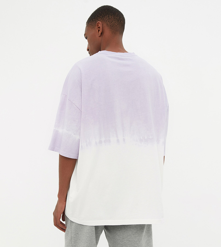 Buy Trendyol Dual Tone Oversized T Shirt In Purple | 6thStreet Qatar