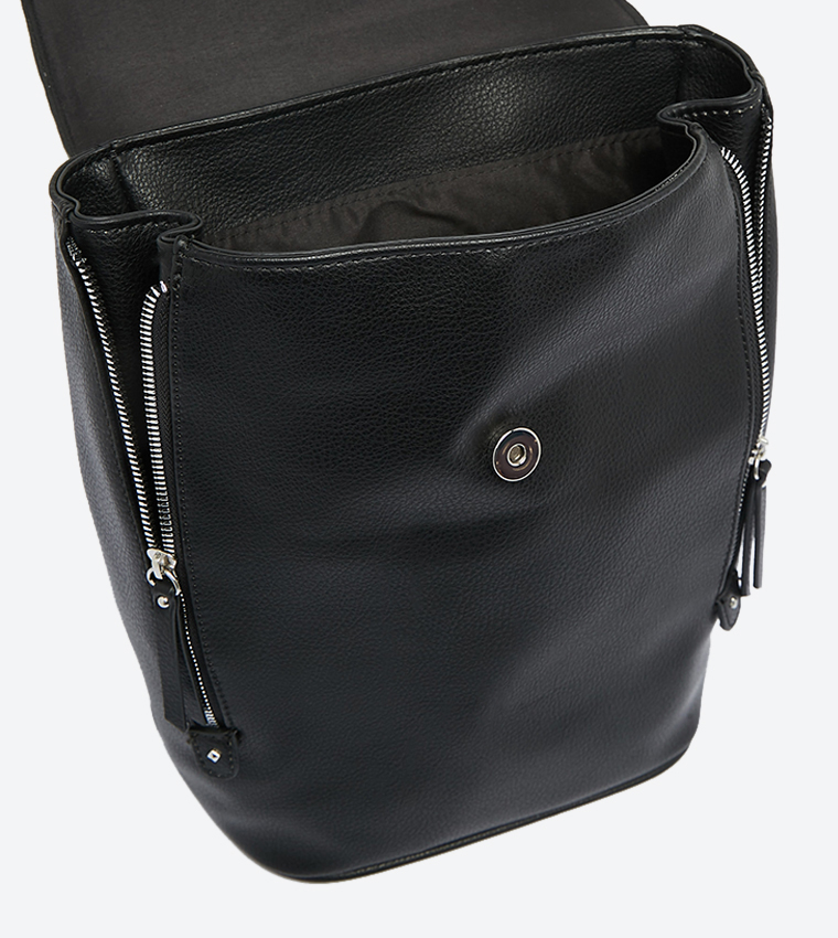 Buy Call It Spring Vintage Front Flap Drawstring Closure Backpack Black ...