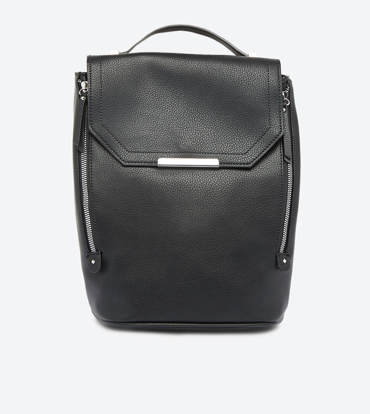Buy Call It Spring Vintage Front Flap Drawstring Closure Backpack Black ...