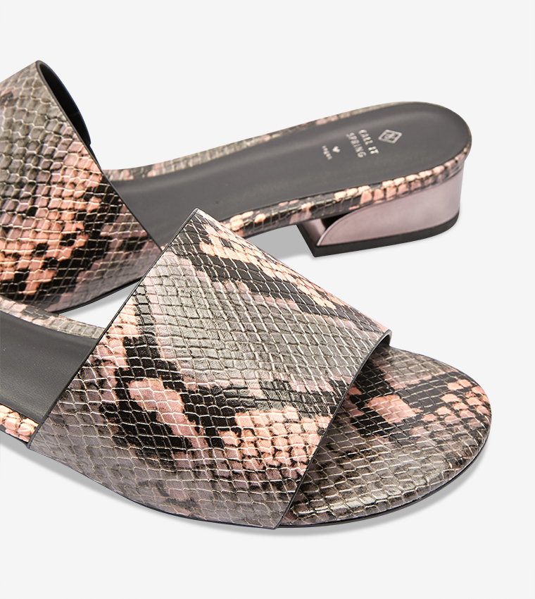 Buy Call It Spring Snake Print Open Toe Flats Multi Snake In Multiple ...