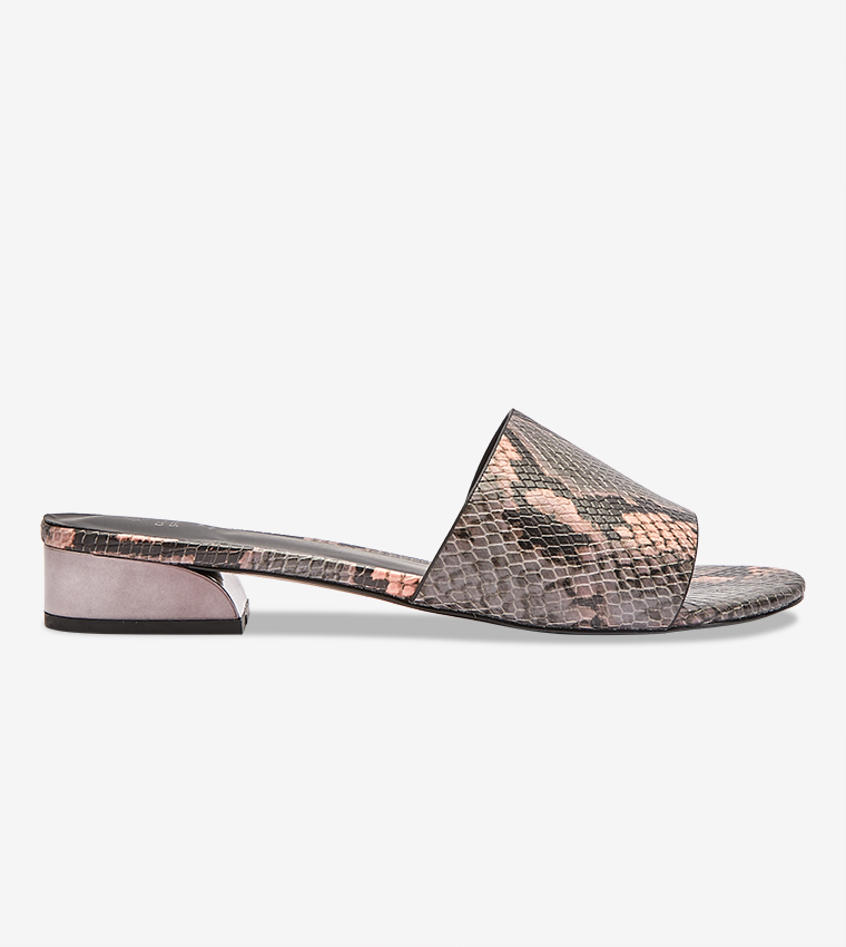 Buy Call It Spring Snake Print Open Toe Flats Multi Snake In Multiple ...