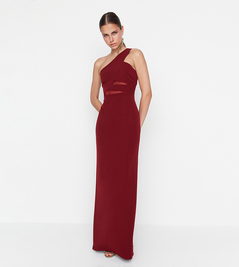 Buy Trendyol Solid One Shoulder Evening Dress & Graduation Maxi Dress ...
