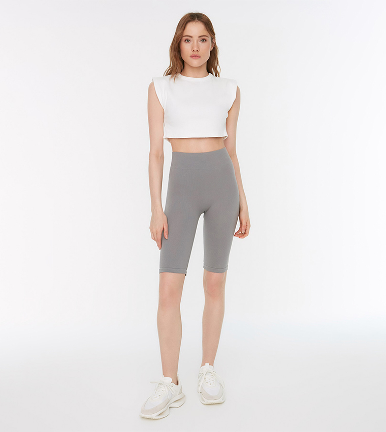 Buy Trendyol Solid Active Tights In White | 6thStreet Qatar