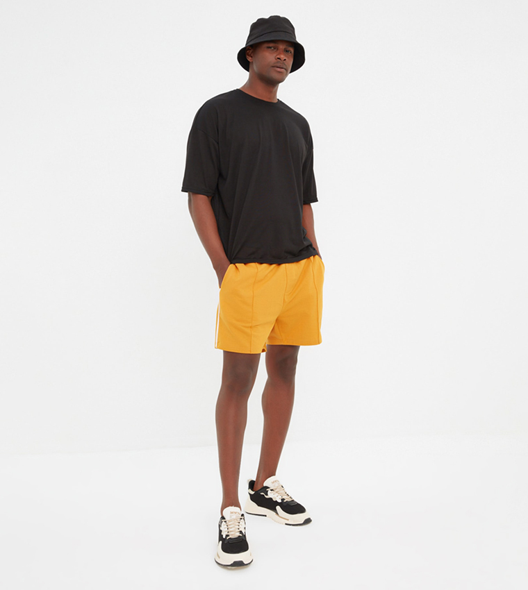 Buy Trendyol Regular Fit Striped Shorts In Brown | 6thStreet Qatar