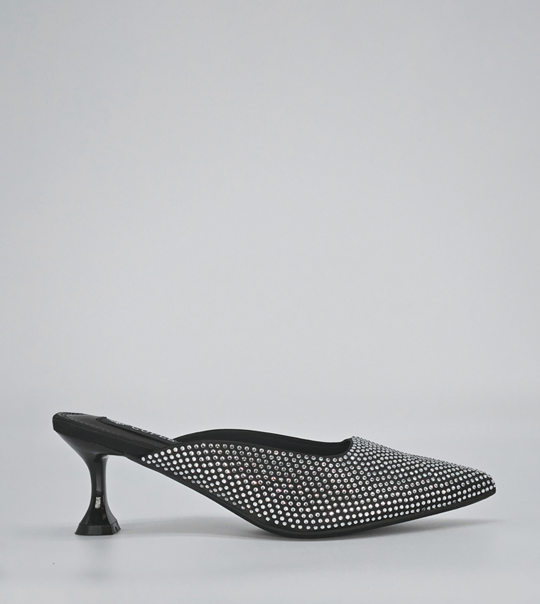Buy Cuple Embellished Pointed Toe Mules In Black | 6thStreet UAE