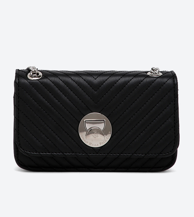 Buy Beverly Hills Polo Club Deanna Ladies Pu Sling Bag Black In Black ...