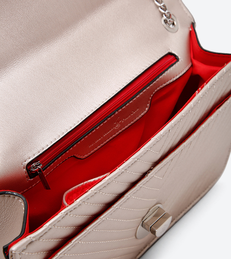 Buy Beverly Hills Polo Club Deanna Ladies Pu Sling Bag Silver In Silver ...