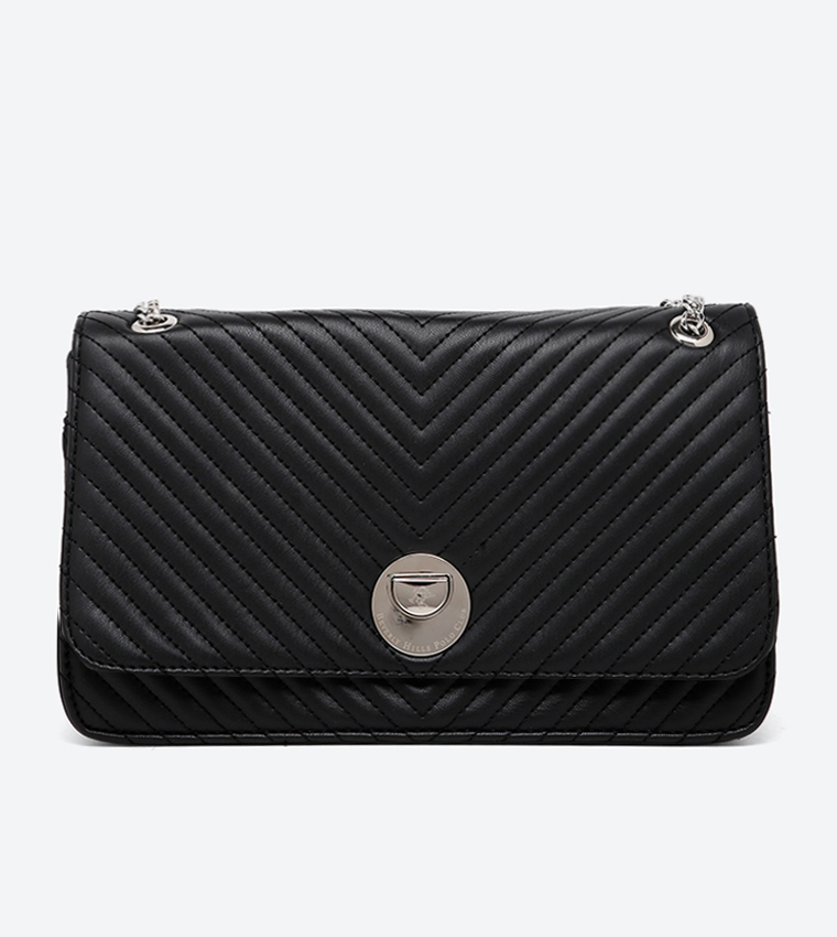 Buy Beverly Hills Polo Club Deanna Ladies Pu Sling Bag Black In Black ...