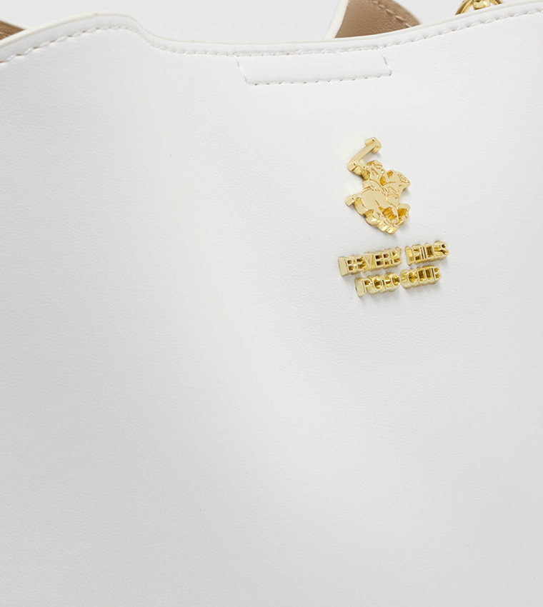 Buy Beverly Hills Polo Club Logo Detail Shoulder Bag In White ...