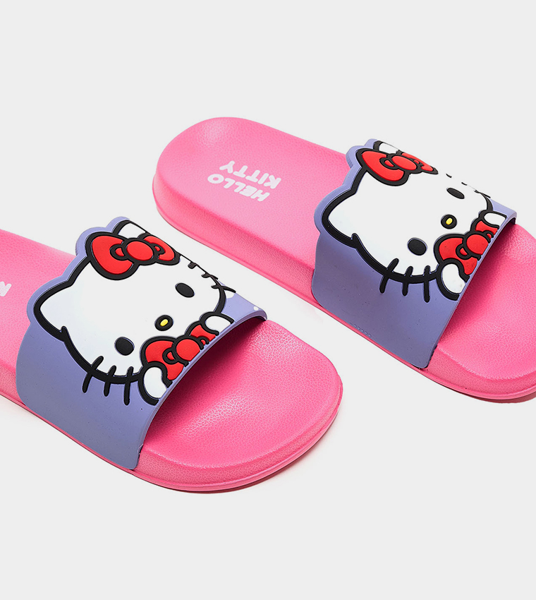 Buy R&B Hello Kitty Appliqued Slides In Pink | 6thStreet UAE