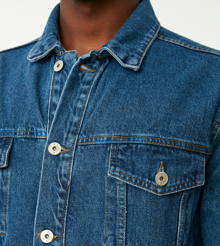 Buy Trendyol Casual Danim Jacket In Blue | 6thStreet UAE