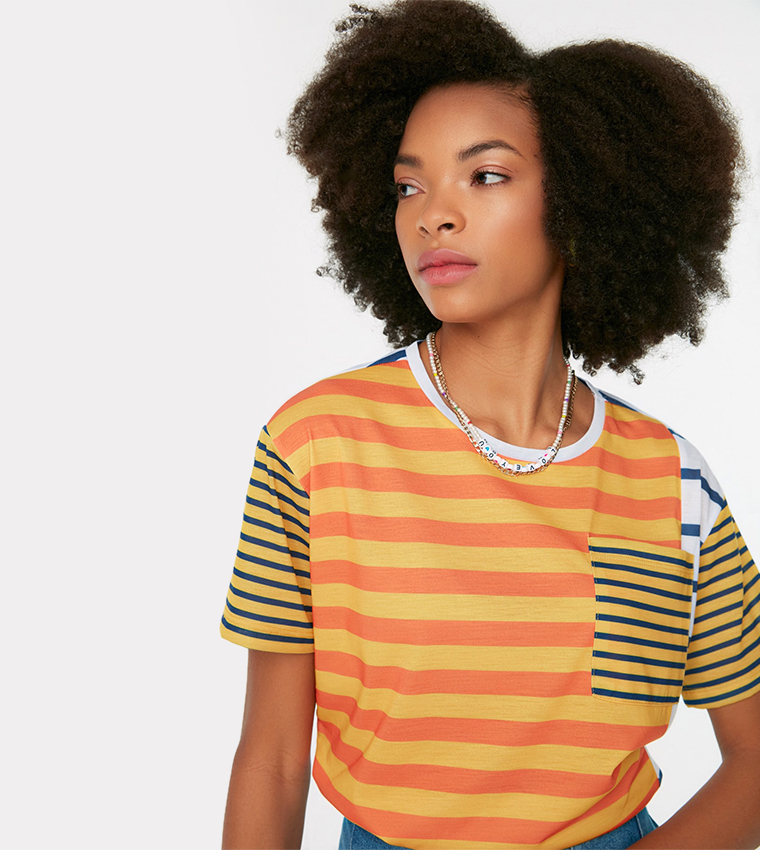 Buy Trendyol Color Block Striped T Shirt In Multiple Colors | 6thStreet ...