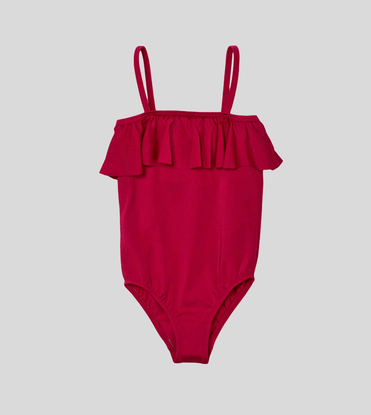 Buy Trendyol Ruffle Detailed Girl Swimsuit In Red | 6thStreet Qatar
