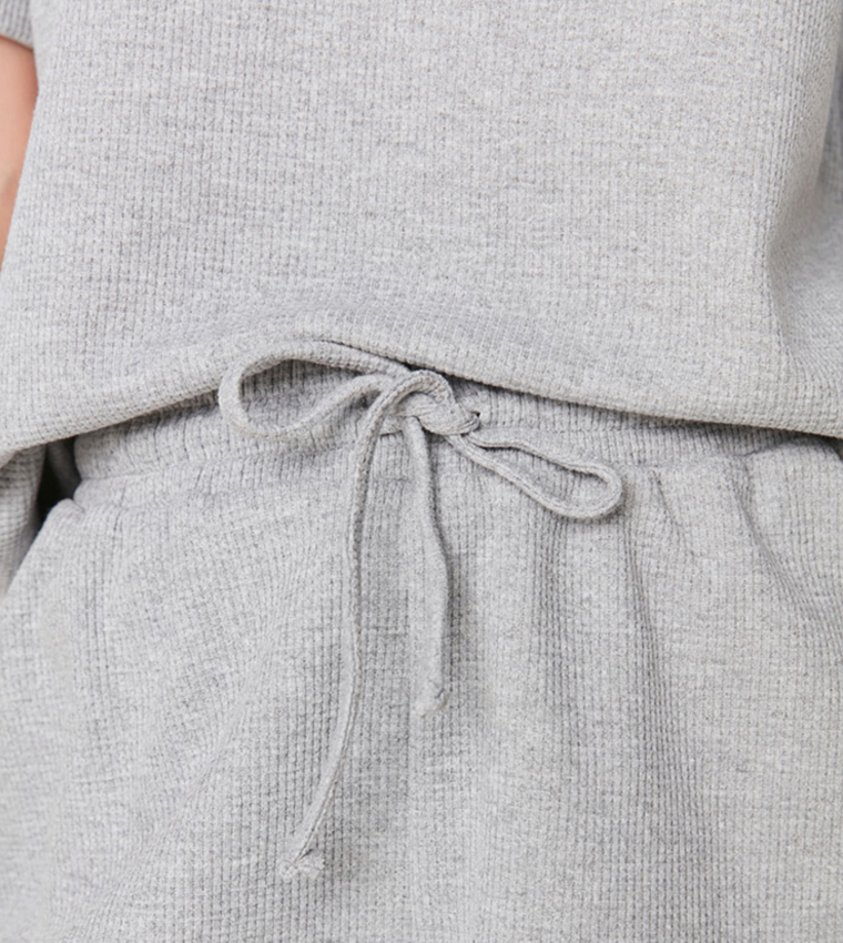 Buy Trendyol Recycle Waffle Knitted Tracksuit Set In Grey | 6thStreet Oman