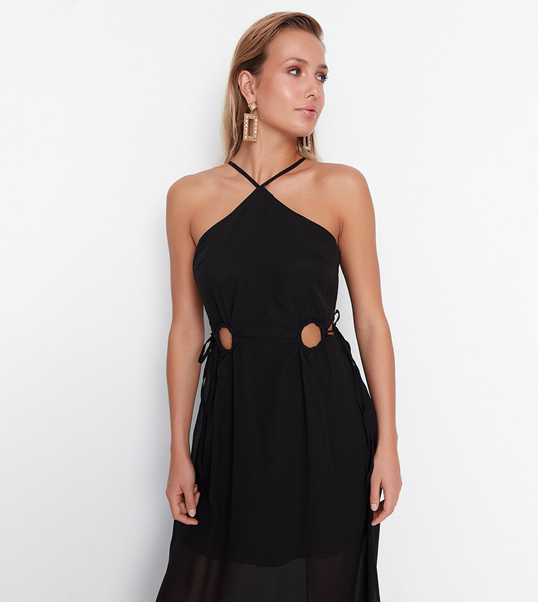 Buy Trendyol String Halter Neck Maxi Evening & Graduation Dress In ...