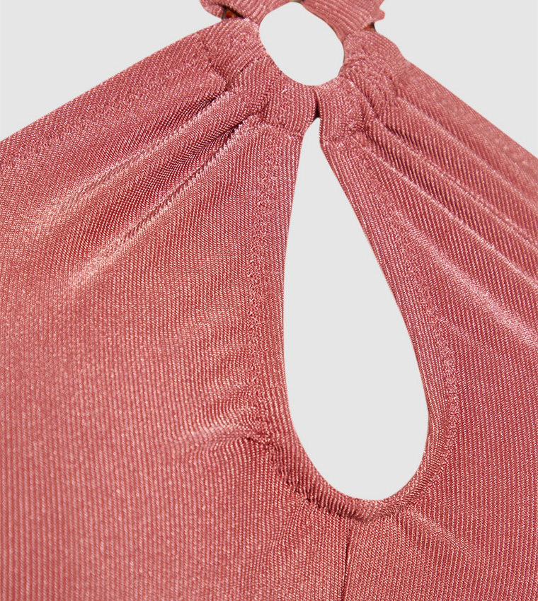 Buy Trendyol Cut Out Detailed Bikini Top In Pink | 6thStreet UAE